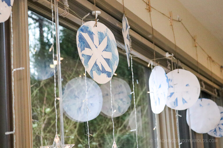 Tape Resist Watercolor Snowflake Art