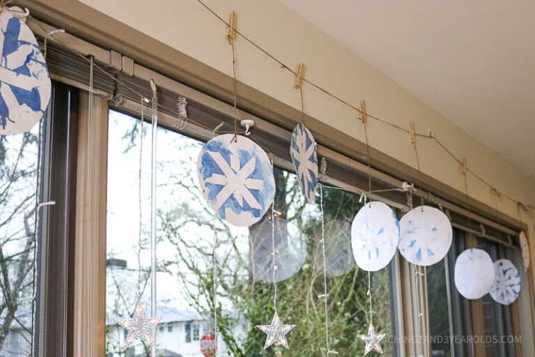 Tape Resist Watercolor Snowflake Art