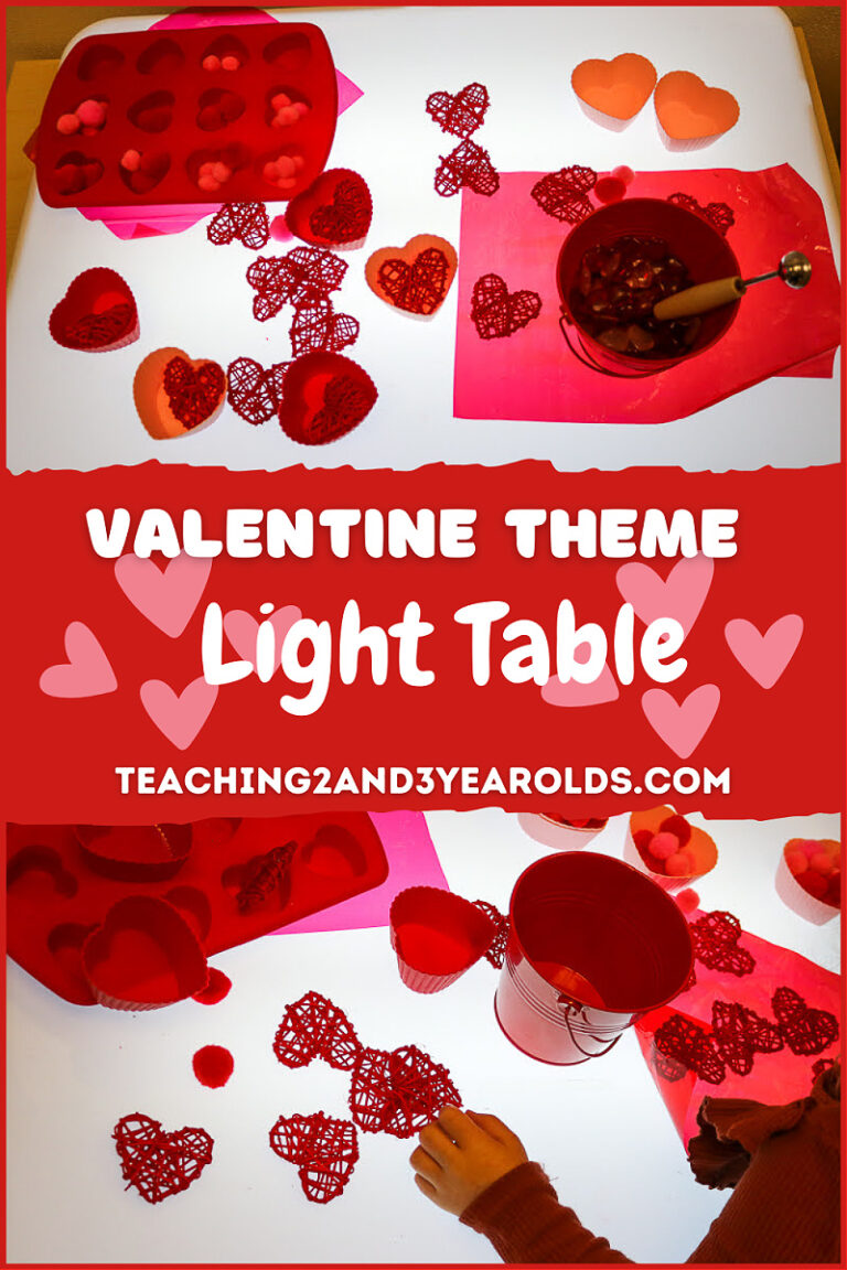 preschool Valentines theme light table