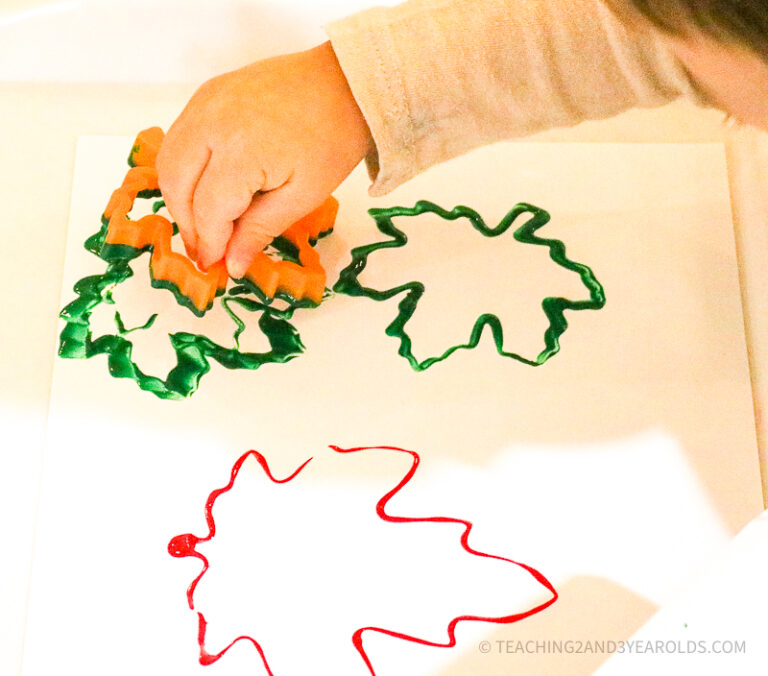 Simple Fall Art for Toddlers Using Cookie Cutters