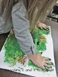 Painting with Rolling Pins - Teaching 2 and 3 Year Olds