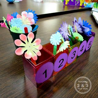 Count the Flowers Spring Math Activity for Preschoolers