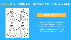 Alphabet Christmas Ornament Printable {Freebie}