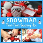 Pom Pom Snowman Sensory Bin that Builds Fine Motor Skills