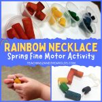 Build Fine Motor Skills with this Preschool Rainbow Threading Activity