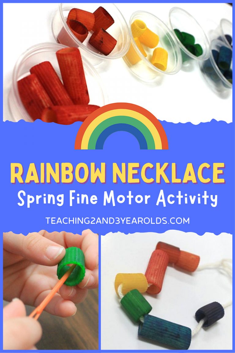 Build Fine Motor Skills with this Preschool Rainbow Threading Activity