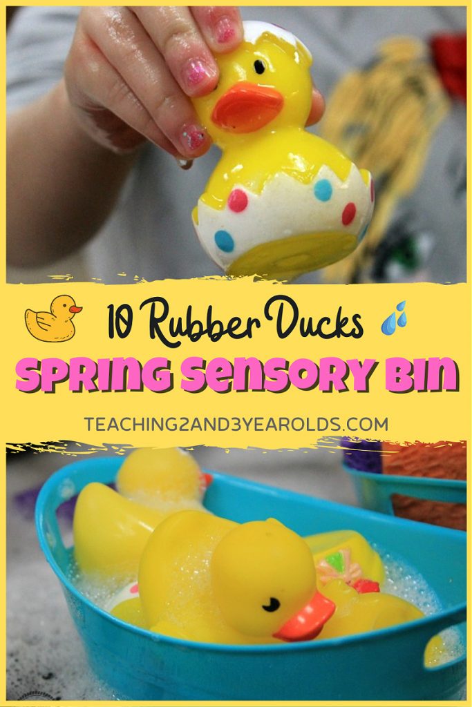 Toddler Spring Sensory Play with 10 Rubber Ducks