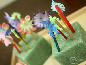 Easy Preschool Spring Math Activity with Flowers