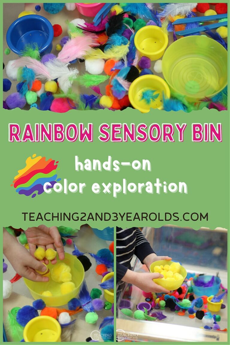 Fun Color Sorting Rainbow Sensory Bin