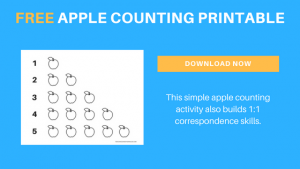 Apple Counting Activity for Preschoolers with Free Printable