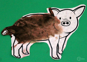 Awesome Muddy Pig Sensory Art for Toddlers (Free Printable)