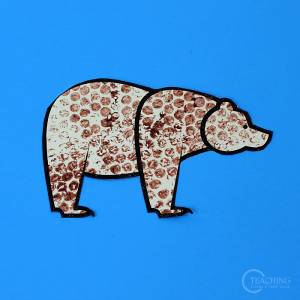 Winter Bear Art for Toddlers Using Bubble Wrap