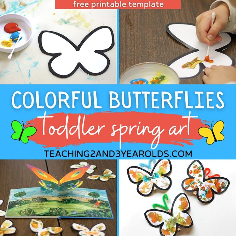 Colorful Toddler Butterfly Art with Free Printable