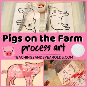 Toddler Farm Pigs Painting Activity Using Golf Balls
