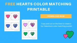 Hearts Color Matching Printable Puzzle