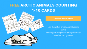 Free Arctic Animals 1-10 Counting Cards Activity