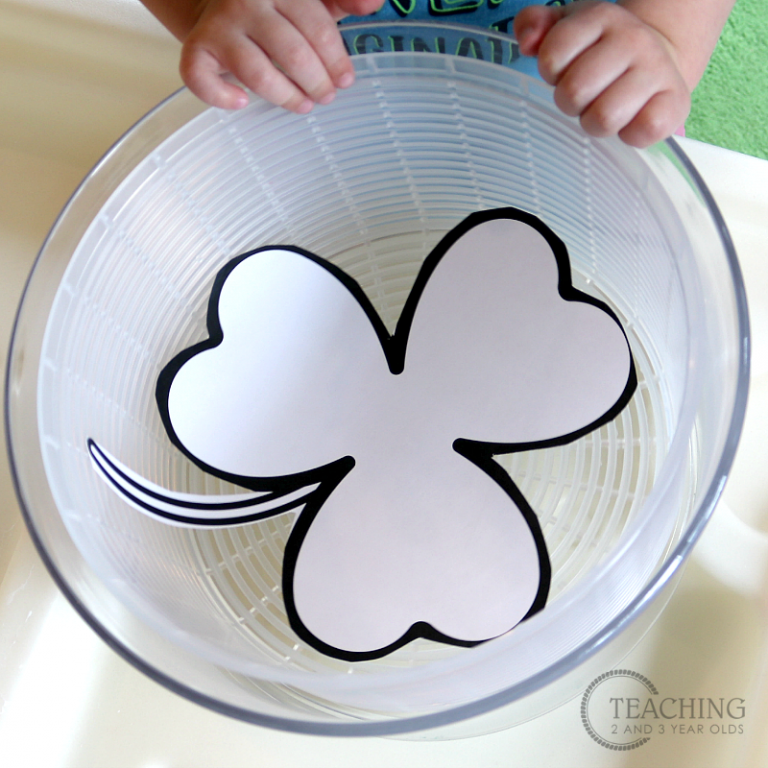 Salad Spinner Shamrock Art Activity