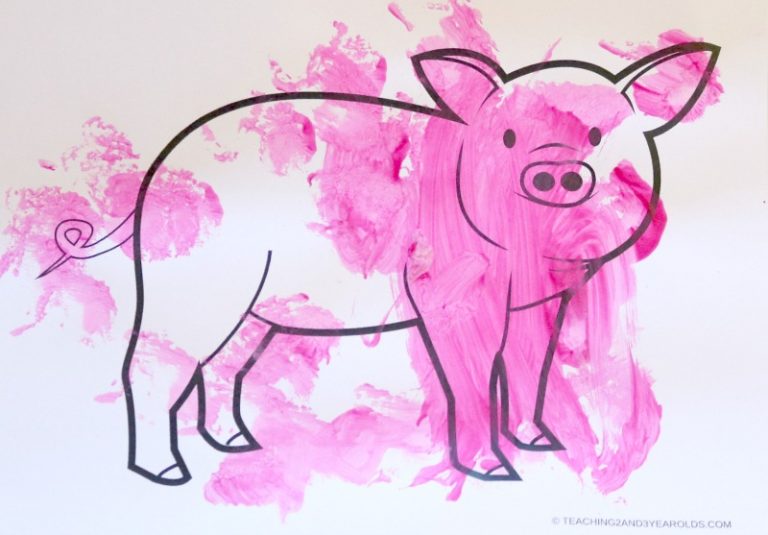 Two-Ingredient Pig Painting Craft that Builds Fine Motor Skills