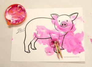 Two-Ingredient Pig Painting Craft that Builds Fine Motor Skills