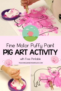 Two-Ingredient Pig Painting Craft that Builds Fine Motor Skills