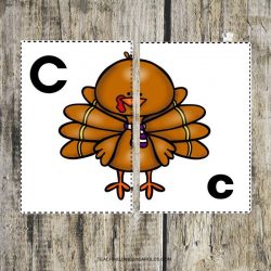 Thanksgiving Alphabet Matching Activity {Turkey Printable Cards}