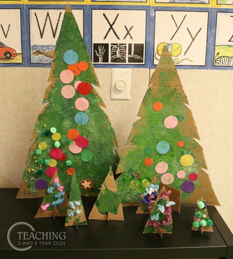 Cardboard Christmas Tree Art Activity for Kids