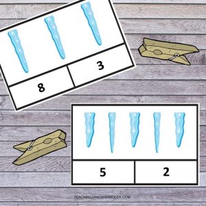 Preschool Winter Math Count and Clip Cards