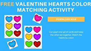 Matching Hearts Valentine Color Sorting Printable