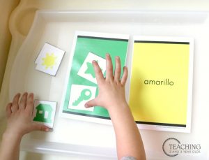 English and Spanish Color Sorting Printable Activity