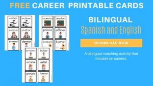 Bilingual Spanish and English Career Printable Cards