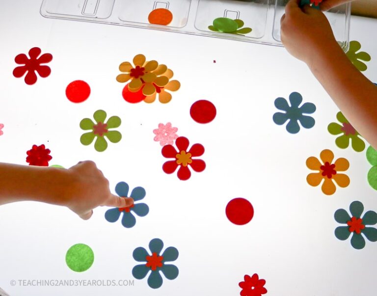 Spring Light Table Activity for the Gardening Theme
