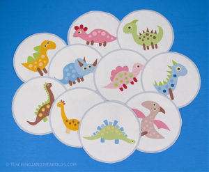 Ten Little Dinosaurs Circle Time Activity {Free Printable Props}
