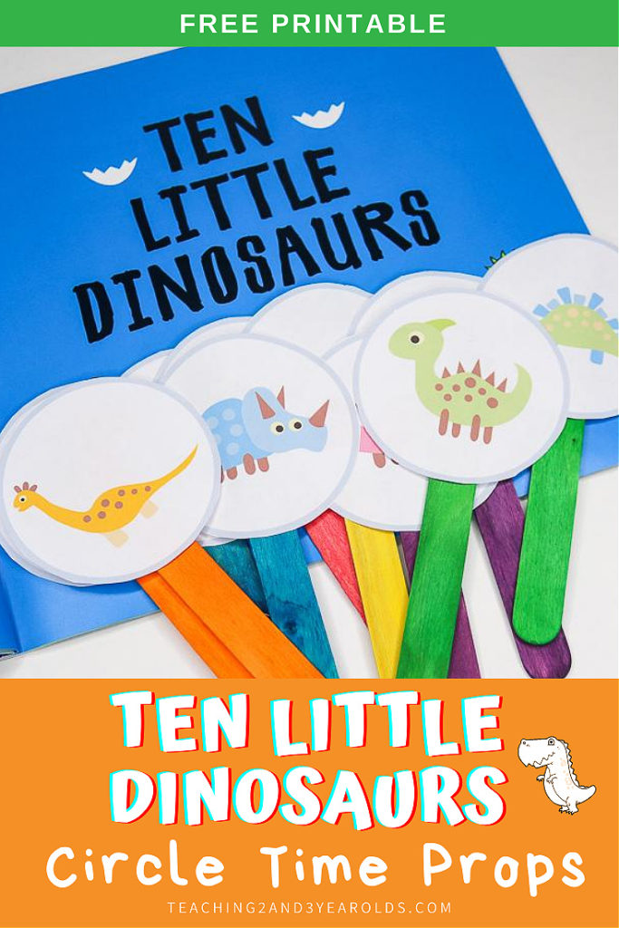 Ten Little Dinosaurs Circle Time Activity {Free Printable Props}
