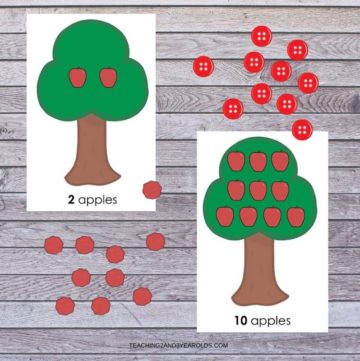 Apple Counting Printable Activity for Toddlers and Preschoolers
