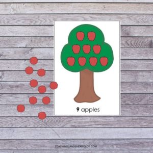 Apple Counting Printable Activity for Toddlers and Preschoolers