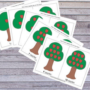 Apple Counting Printable Activity for Toddlers and Preschoolers