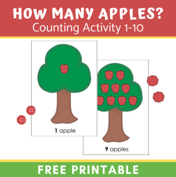Apple Counting Printable Activity for Toddlers and Preschoolers