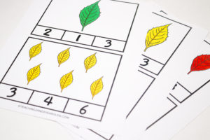 Fall Leaves Count and Clip Activity {Free Printable}