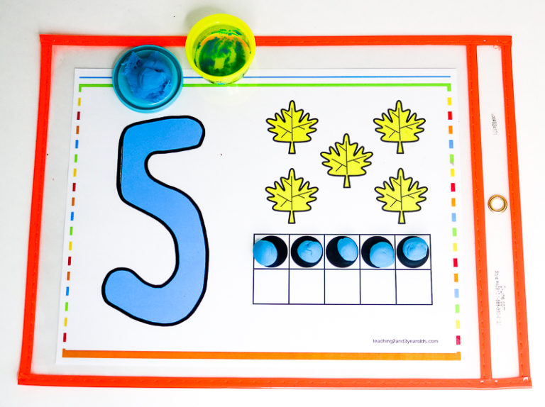 Fall Playdough Math Activity {Printable Cards}