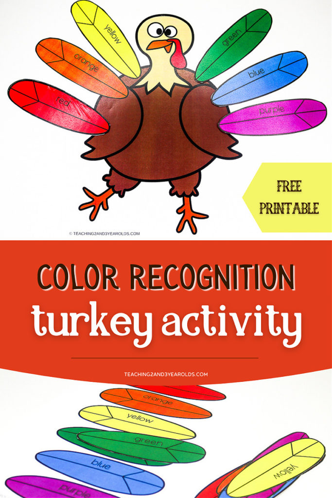 Thanksgiving Turkey Printable that Works on Color Skills