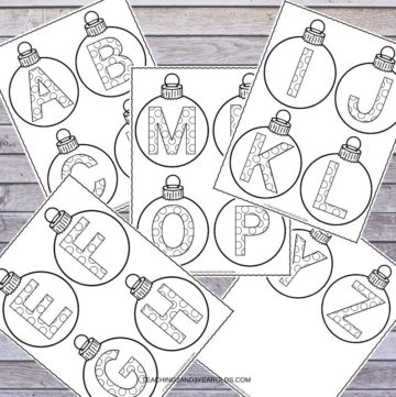 Alphabet Christmas Ornament Printable {Freebie}