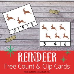 Count and Clip Printable Reindeer Activity