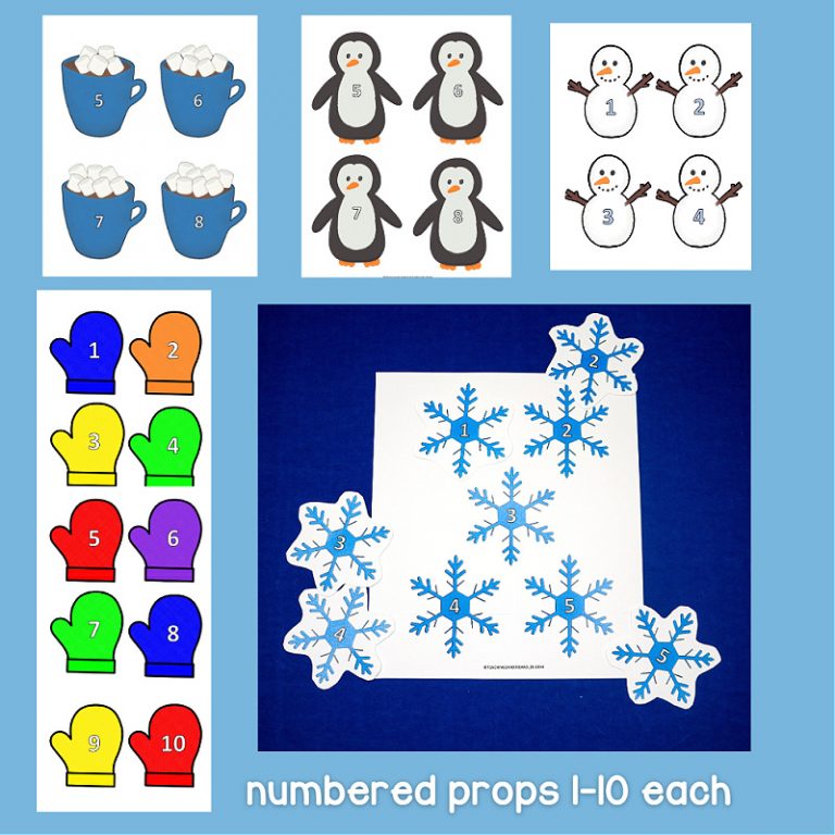 Printable Toddler Winter Counting Props for Circle Time
