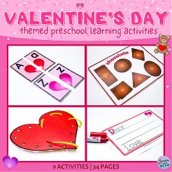 Matching Hearts Valentine Color Sorting Printable