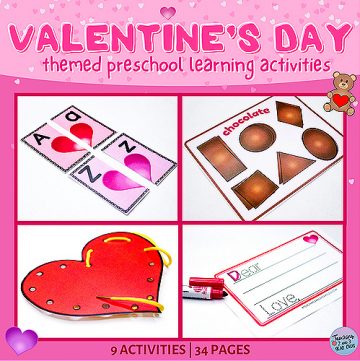 Matching Hearts Valentine Color Sorting Printable