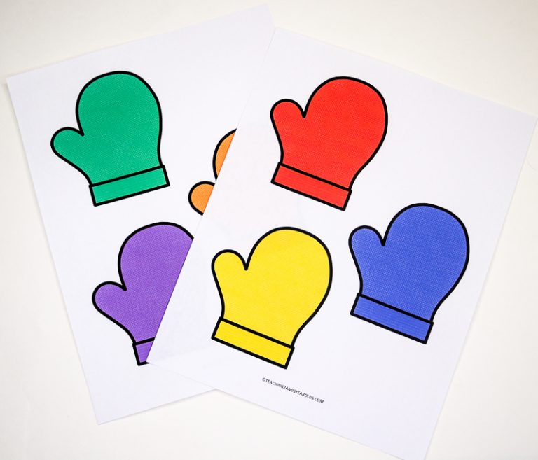 Printable Mitten Winter Color Matching Activity