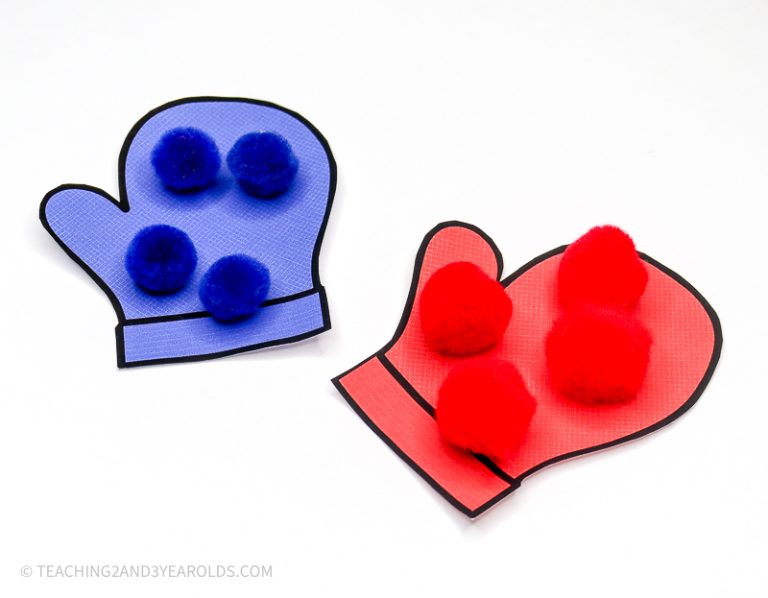 Printable Mitten Winter Color Matching Activity