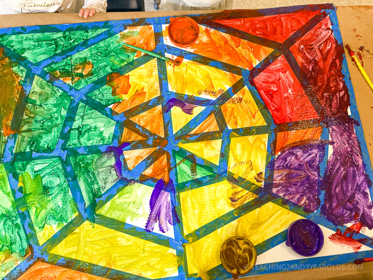 Colorful Spider Web Art Activity