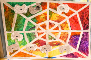 Colorful Spider Web Art Activity