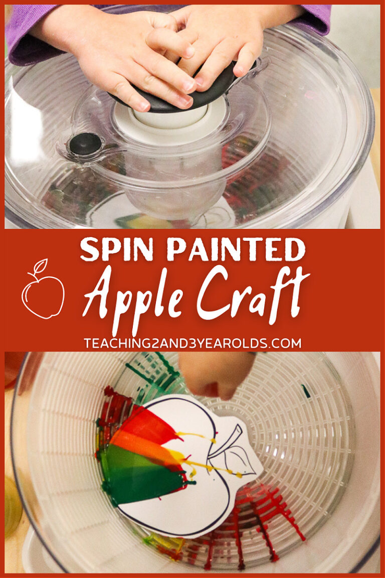 Preschool Apple Painting Activity Using a Salad Spinner